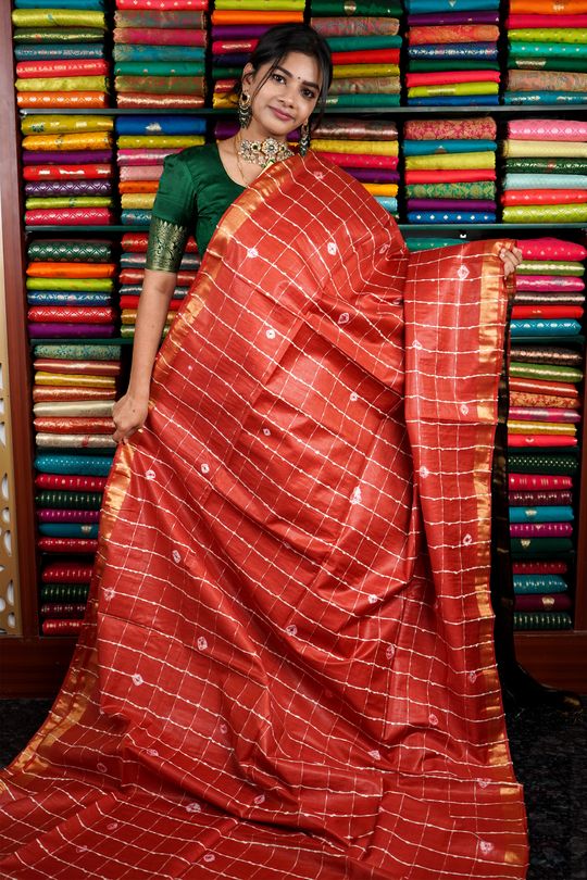 Bhagalpuri Bandini Design Green And Blue Saree