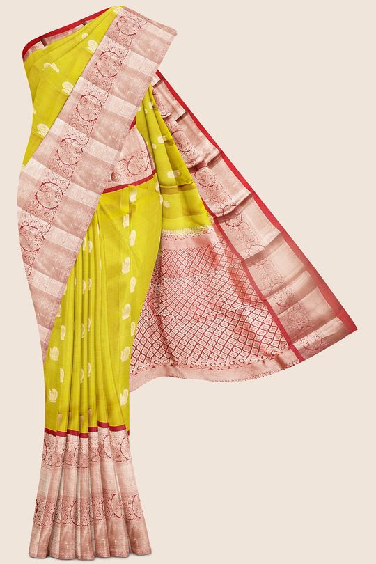 Kanchi Pattu Butti Dark Lavender And Dark Wine Saree